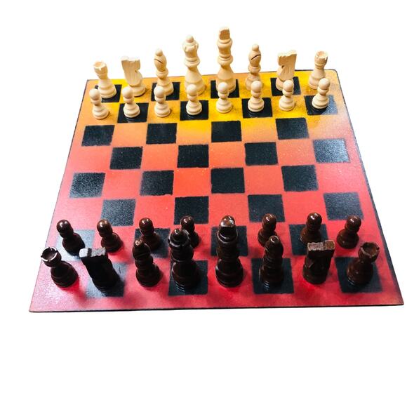 & Other Stories | Games | Painted Chess Set Red Yellow Mix | Poshmark